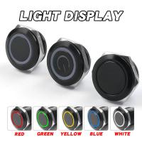 China 22mm Oxidation Black Flat/high Head Self-reset Metal Push Button Switch with Lamp with Wire for sale