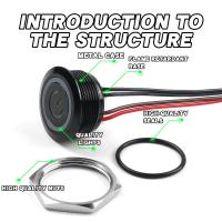 China 22mm Oxidation Black Flat/high Head Self-reset Metal Push Button Switch with Lamp with Wire for sale