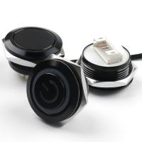 China 22mm Oxidation Black Flat/high Head Self-reset Metal Push Button Switch with Lamp with Wire for sale