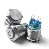 China 22mm IP66 Waterproof 4A Welding Foot Push Button Switch 12V/24V/220V Self-Locking Self-Reset 1NO1NC LED Silver Contact for sale
