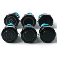 China 22mm Oxidized Black Metal Push Button Switch Waterproof Power Button LED Light  Button Switch 3v 6v 12v 24v 220v for sale