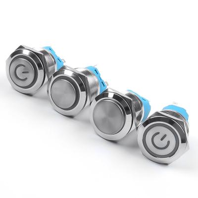 China Waterproof 22mm Metal Push Button Switch  Self-Relieving/self-locking 1NO1NC 2NO2NC Level Flat Head/High Head for sale