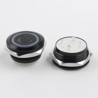 China IP67 Waterproof 22mm Ultra Thin Metal Push Button Switch with RGB LED, Self-Resetting, Black Shell Normally Open Momentary for sale