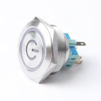 China 30mm Stainless Steel 6-Pin Waterproof Momentary Illuminated Push Button Switch 220V IP65 250V Max. Electronic 1NO1NC for sale