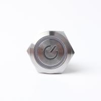 China 30mm Stainless Steel 6-Pin Waterproof Momentary Illuminated Push Button Switch 220V IP65 250V Max. Electronic 1NO1NC for sale