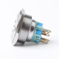 China 30mm Stainless Steel 6-Pin Waterproof Momentary Illuminated Push Button Switch 220V IP65 250V Max. Electronic 1NO1NC for sale