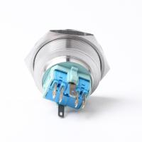 China 30mm Stainless Steel 6-Pin Waterproof Momentary Illuminated Push Button Switch 220V IP65 250V Max. Electronic 1NO1NC for sale