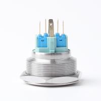 China 30mm Stainless Steel 6-Pin Waterproof Momentary Illuminated Push Button Switch 220V IP65 250V Max. Electronic 1NO1NC for sale