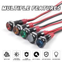 China Versatile 6mm Oxidized Black Metal LED Indicator Lights Durable Wire Connection Compatible with 3V 6V 12V 24V 110V 220V for sale