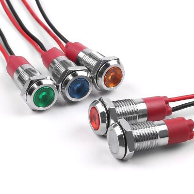 China 8mm Metal Power LED Indicator Lights IP65 IK08 Compatible with 3V 6V 12V 24V 110V 220V Durable and Versatile for sale