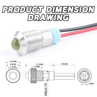 China Mini 8mm Metal LED Indicator Light Spherical IP65 Waterproof 50000 Hours Lifespan Multi-color 12-24V Workshop Industrial for sale