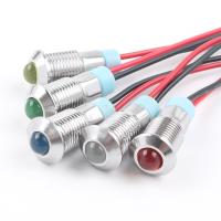 China Mini 8mm Metal LED Indicator Light Spherical IP65 Waterproof 50000 Hours Lifespan Multi-color 12-24V Workshop Industrial for sale