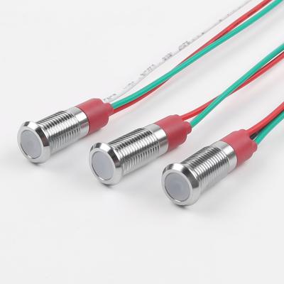 China 8mm Red Green BiColor LED Metal Indicator Light High Brightness 3V/6V/12V/24V Panel Mount for Industrial Use for sale