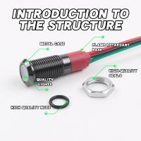 China 8mm Dual Color Red/Green LED Indicator Light 5V/12V AC/DC Waterproof Signal Light with Black Housing and Tail Wire Leads for sale