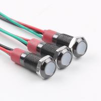 China 8mm Dual Color Red/Green LED Indicator Light 5V/12V AC/DC Waterproof Signal Light with Black Housing and Tail Wire Leads for sale