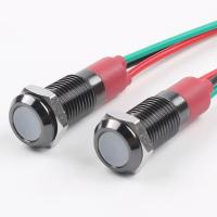 China 8mm Dual Color Red/Green LED Indicator Light 5V/12V AC/DC Waterproof Signal Light with Black Housing and Tail Wire Leads for sale