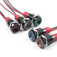 China Durable Versatile 10mm Oxidized Black Metal Multi-color LED Power Indicator Lights IP65 Protection IK08 Rated Wire Connection for sale