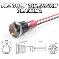 China Durable Versatile 10mm Oxidized Black Metal Multi-color LED Power Indicator Lights IP65 Protection IK08 Rated Wire Connection for sale