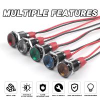 China Durable Versatile 10mm Oxidized Black Metal Multi-color LED Power Indicator Lights IP65 Protection IK08 Rated Wire Connection for sale