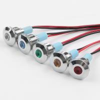China High Brightness 10mm Metal Power Indicator Light LED Display 15cm Wire Multi-Color (Red/Green/Yellow/Blue/White) IP65 Rated for sale