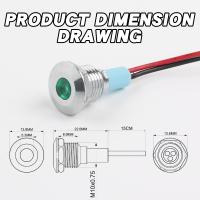 China High Brightness 10mm Metal Power Indicator Light LED Display 15cm Wire Multi-Color (Red/Green/Yellow/Blue/White) IP65 Rated for sale