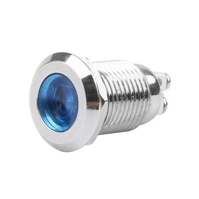 China 12mm LED Multi-color Signal Lamp IP65 IK08 Brass Nickelage 12V/24V/36V/110V/220V Explosion-proof Indicator Light Industrial Flat for sale