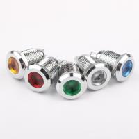 China 12mm LED Multi-color Signal Lamp IP65 IK08 Brass Nickelage 12V/24V/36V/110V/220V Explosion-proof Indicator Light Industrial Flat for sale
