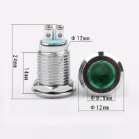 China 12mm LED Multi-color Signal Lamp IP65 IK08 Brass Nickelage 12V/24V/36V/110V/220V Explosion-proof Indicator Light Industrial Flat for sale