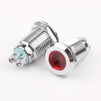 China 12mm LED Multi-color Signal Lamp IP65 IK08 Brass Nickelage 12V/24V/36V/110V/220V Explosion-proof Indicator Light Industrial Flat for sale