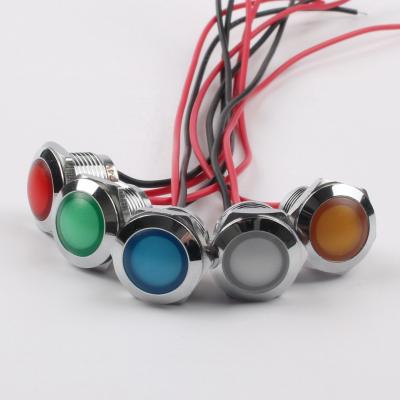 China 12mm Metal Indicator Light Spherical Short Style Waterproof Industrial Control Equipment CE Certified Soft LED Red Green Orange for sale