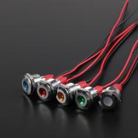 China 12mm Metal Indicator LED Indicator Light Wire Power 3V/5V/12V/24V/220V Red Green Yellow Blue White Industrial Control Equipment for sale