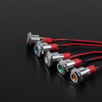 China 12mm Metal Indicator LED Indicator Light Wire Power 3V/5V/12V/24V/220V Red Green Yellow Blue White Industrial Control Equipment for sale