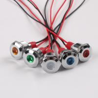 China 12mm Metal Indicator LED Indicator Light Wire Power 3V/5V/12V/24V/220V Red Green Yellow Blue White Industrial Control Equipment for sale