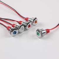 China 12mm Metal Indicator LED Indicator Light Wire Power 3V/5V/12V/24V/220V Red Green Yellow Blue White Industrial Control Equipment for sale