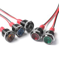 China Versatile 12mm Black Metal LED Indicator Lights Oxidized and Durable Compatible with 3V 6V 12V 24V 110V 220V for sale