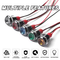 China Versatile 12mm Black Metal LED Indicator Lights Oxidized and Durable Compatible with 3V 6V 12V 24V 110V 220V for sale