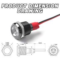 China Versatile 12mm Black Metal LED Indicator Lights Oxidized and Durable Compatible with 3V 6V 12V 24V 110V 220V for sale