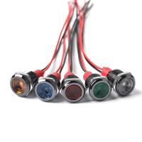China Versatile 12mm Black Metal LED Indicator Lights Oxidized and Durable Compatible with 3V 6V 12V 24V 110V 220V for sale