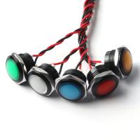 China 16mm Indicator Light Waterproof Five Colors Optional Oxidized Black Strip Line signal Light for sale