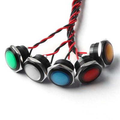 China 16mm Indicator Light Waterproof Five Colors Optional Oxidized Black Strip Line signal Light for sale