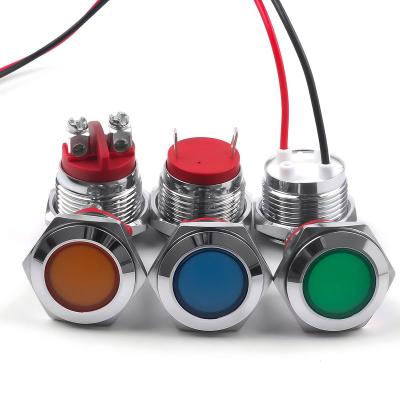 China Signal Indicator Light 16mm Professional Led Indicator Light 150mm Wired IP65 Waterproof Color Optional for sale
