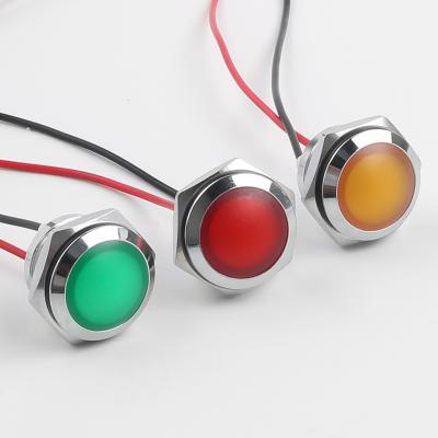 China HongYe HY-16MM-SJKDX Metal Indicator LED 16mm Signal Light Ball Head IP66 Waterproof Line Indicator Two-color Light 12v24v220v for sale
