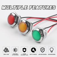 China HongYe HY-16MM-SJKDX Metal Indicator LED 16mm Signal Light Ball Head IP66 Waterproof Line Indicator Two-color Light 12v24v220v for sale