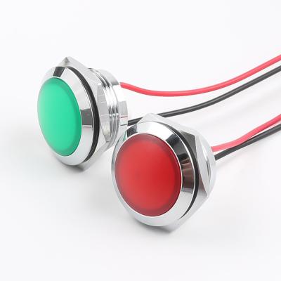 China 19mm LED Metal Indicator Light Ball Head Short Type Wire High-brightness Power Signal Light IP66 Waterproof 50000 Hours Lifespan for sale