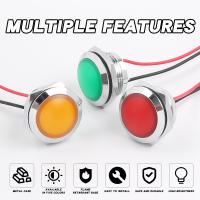China 19mm LED Metal Indicator Light Ball Head Short Type Wire High-brightness Power Signal Light IP66 Waterproof 50000 Hours Lifespan for sale