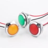 China 19mm LED Metal Indicator Light Ball Head Short Type Wire High-brightness Power Signal Light IP66 Waterproof 50000 Hours Lifespan for sale