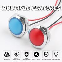 China 22mm IP66 Waterproof Metal Power Indicator Light Flat Head LED Panel Light 12-24V/220V 50000 Hours Lifespan Multi-Color Options for sale