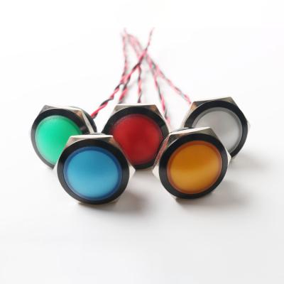 China 22mm Alumina LED Metal Indicator Light 3V/6V/12V/24V/110V/220V Ball Head Indicator Lights for sale