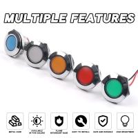China 22mm LED Metal Indicator Light Waterproof Signal Lamp Red Yellow Blue Green White Compatible 3V 6V 12V 24V 110V 220V Includes for sale