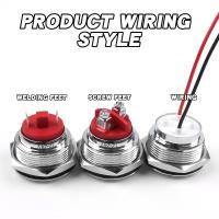 China 22mm LED Metal Indicator Light Waterproof Signal Lamp Red Yellow Blue Green White Compatible 3V 6V 12V 24V 110V 220V Includes for sale